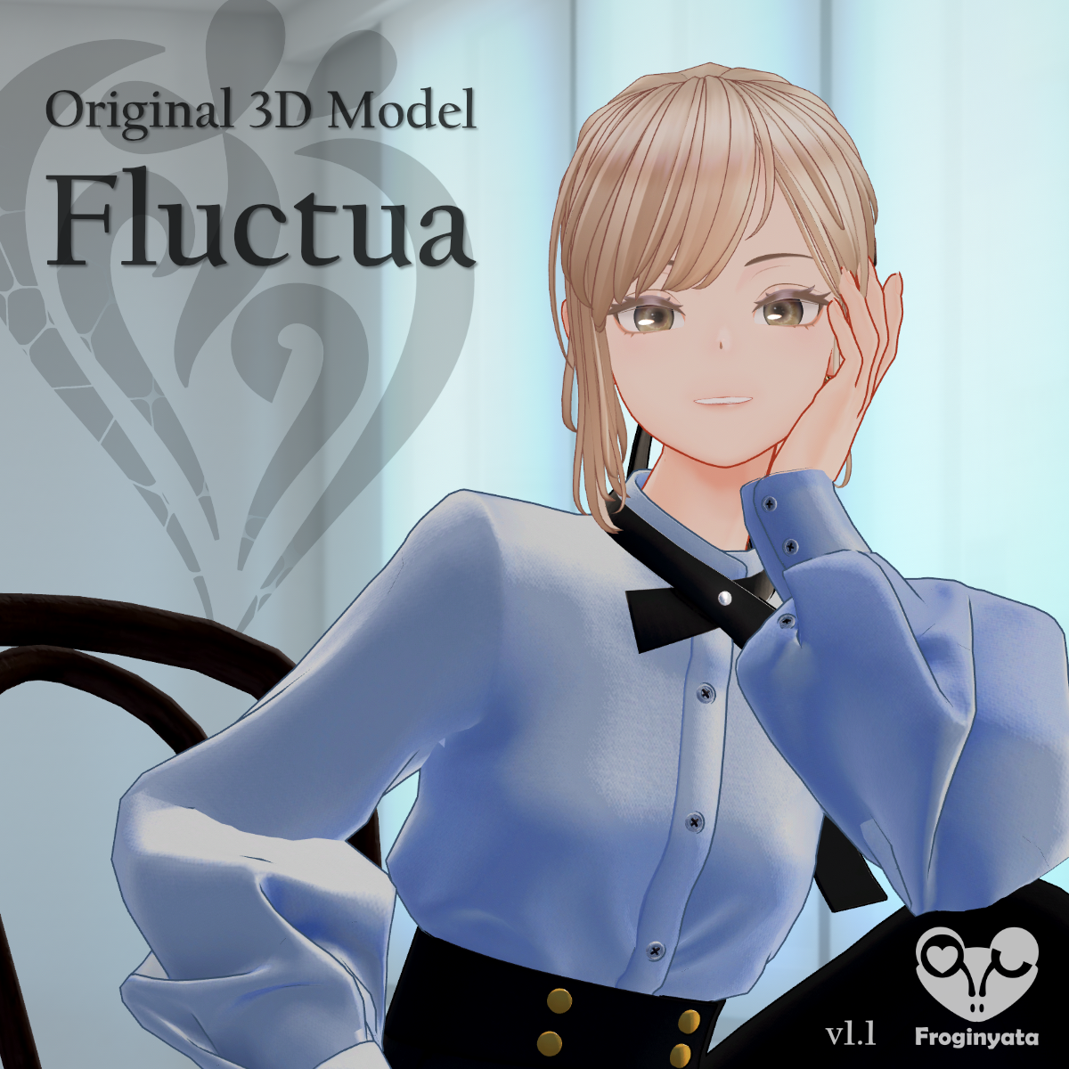 Fluctua - Original 3D Model (VRChat PC, Quest, VRM) - Avatown