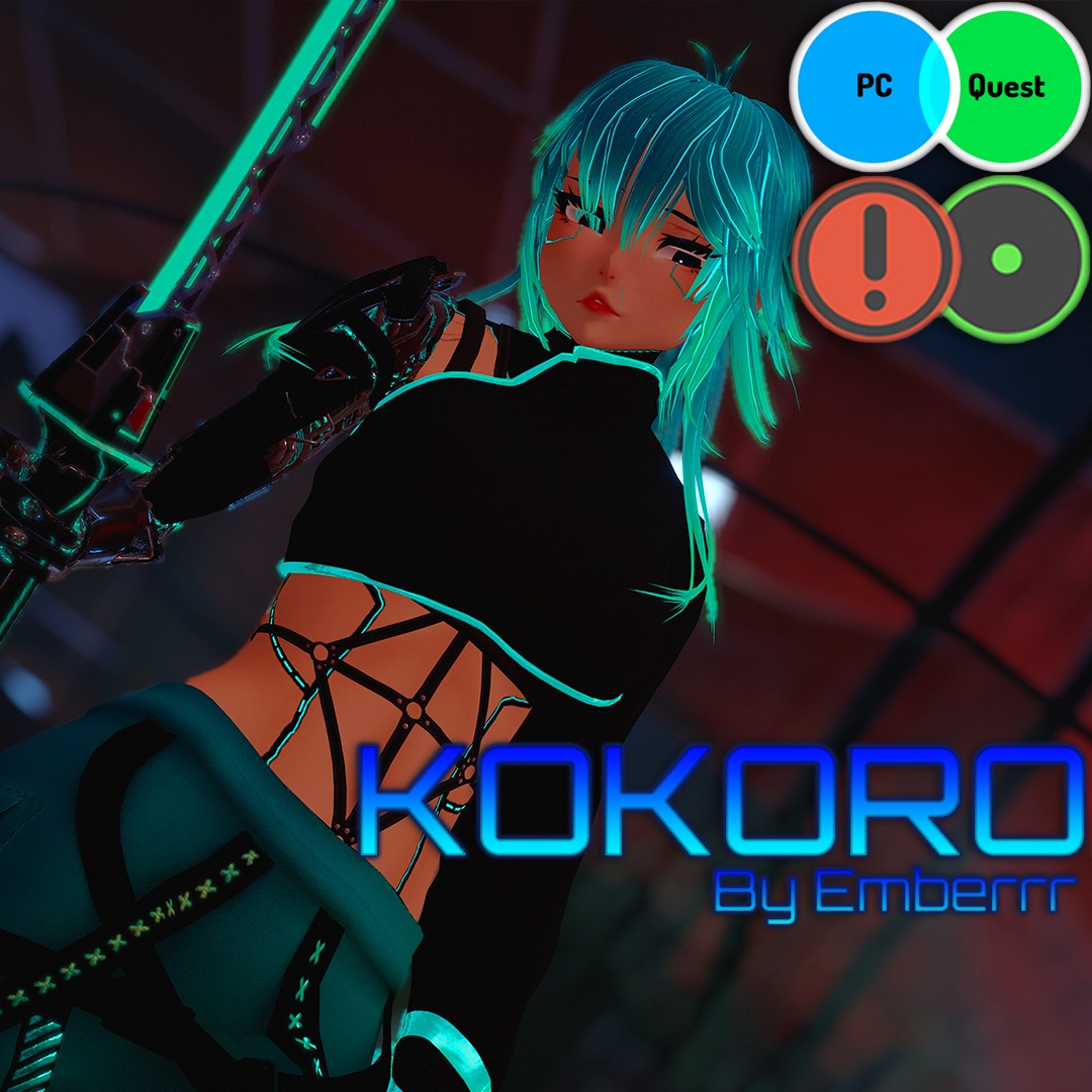 Kokoro - Cybernetic Samurai (VCC/SPS/Quest/Green Ver.) Unity 2022 - Avatown